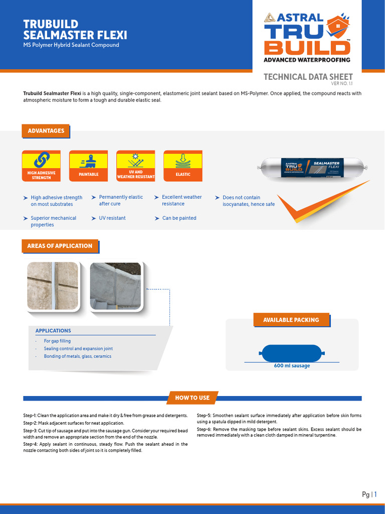 Boni's-TRUBUILD SEALMASTER FLEXI | PDF | Adhesive | Materials