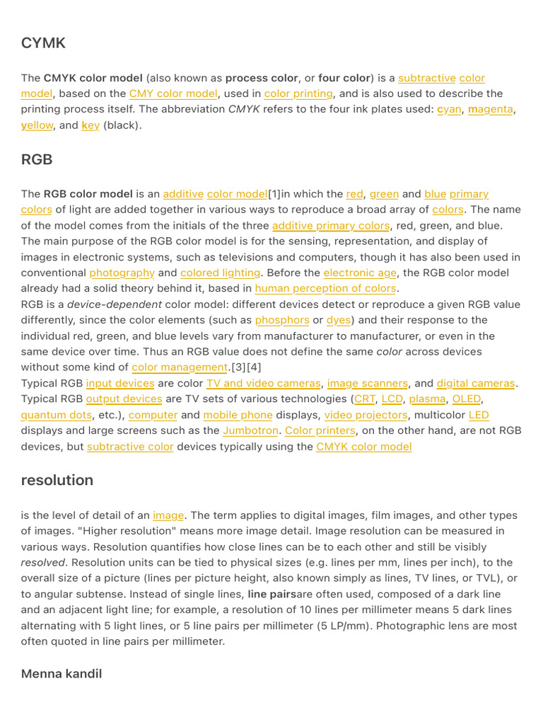 CYMK | PDF | Rgb Color Model | Image Resolution