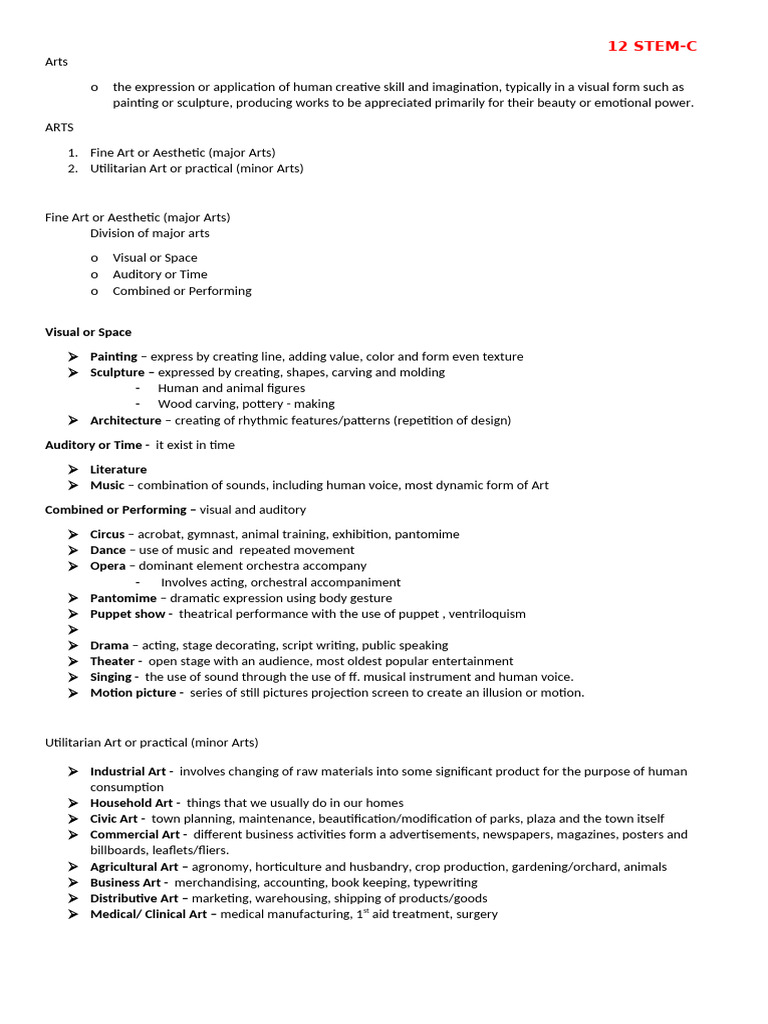 Cpar-Reviewer-Complete Quarter 1 | PDF | The Arts