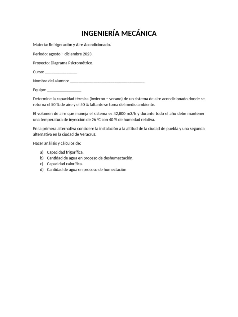 Diagrama Psicrométrico A - D 2023 | PDF