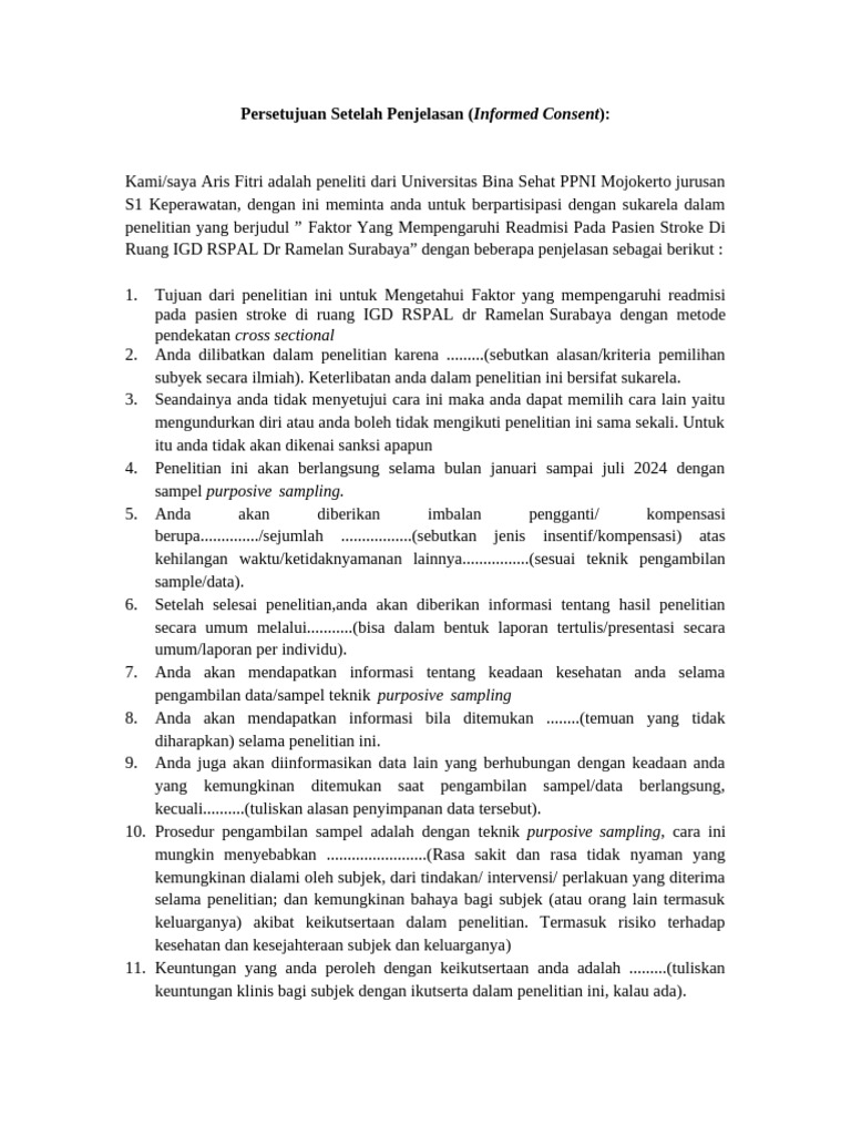 Inform Consent 35 Butir | PDF