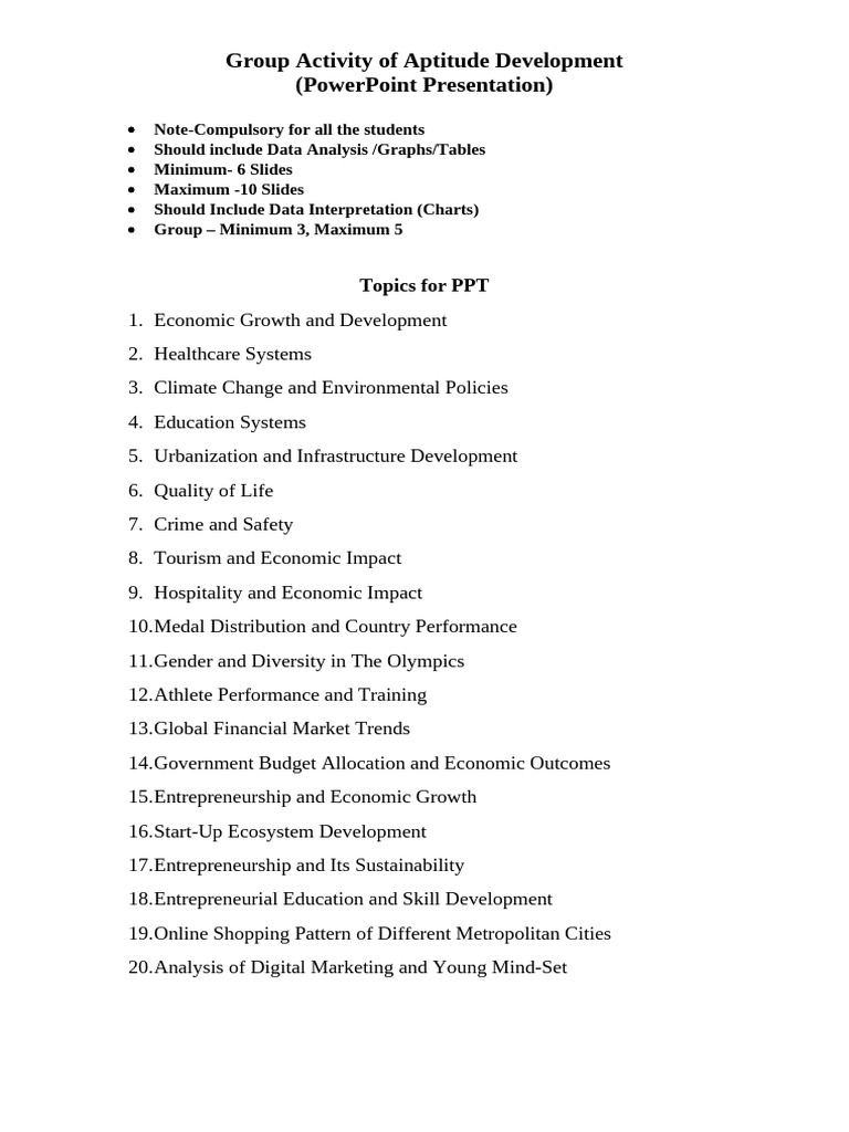 Activity PPT Aptitude Development | PDF