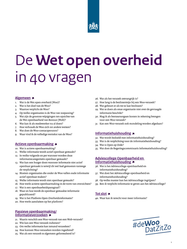 De Wet Open Overheid in 40 Vragen-V3 | PDF
