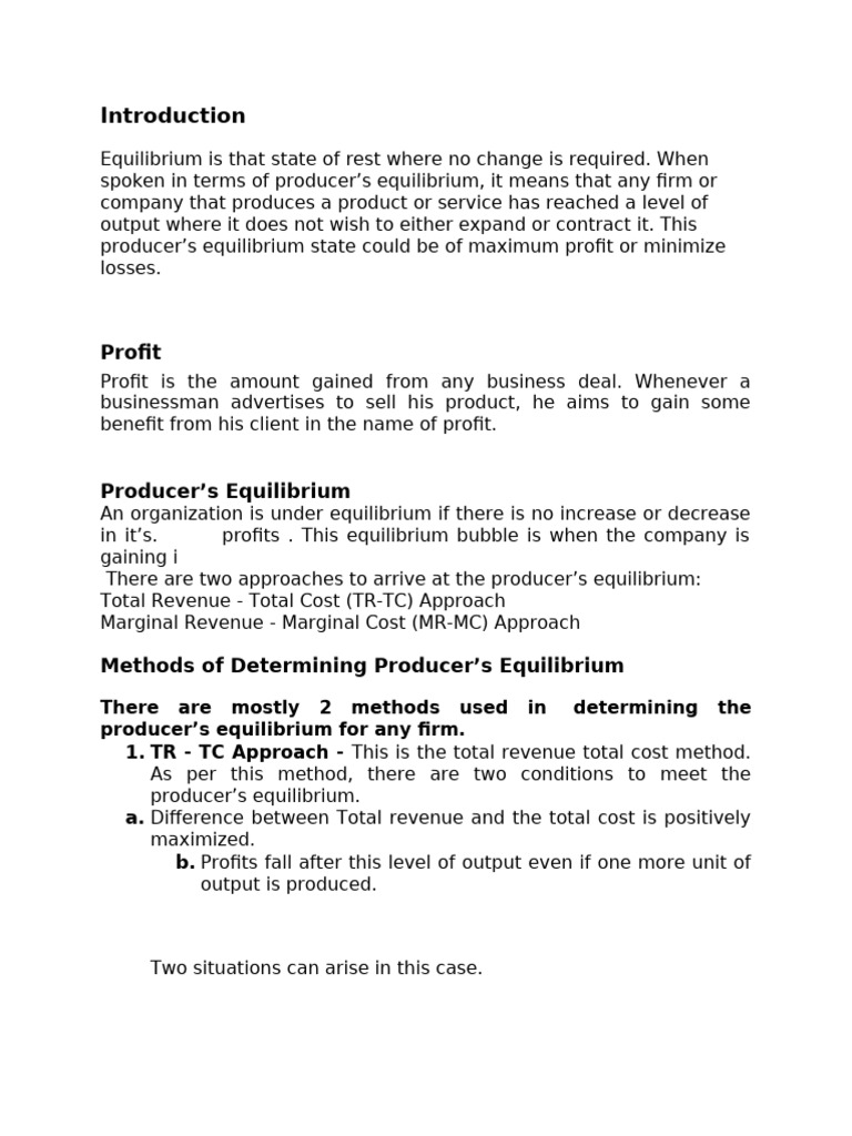 producer equilibrium | PDF | Economic Equilibrium | Marginal Cost