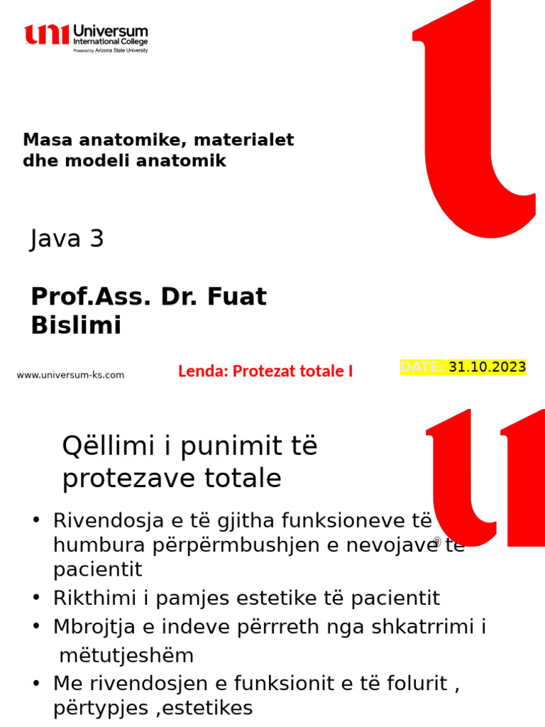 Proteza Totale - Ligjerata 3 | PDF