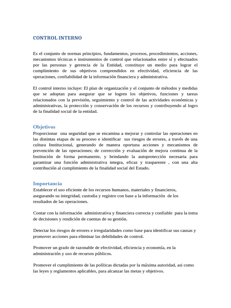 CONTROL INTERNO Gubernamental | PDF | Institución | Gestión de recursos humanos