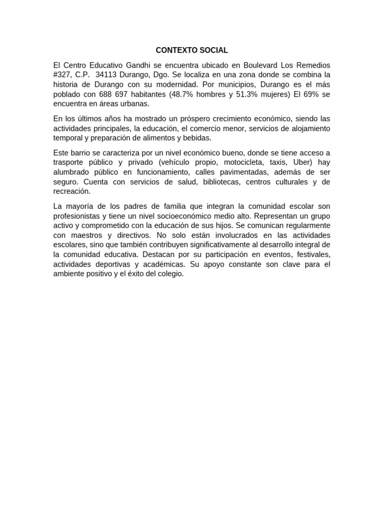 Contexto Social | PDF | Ciencias sociales