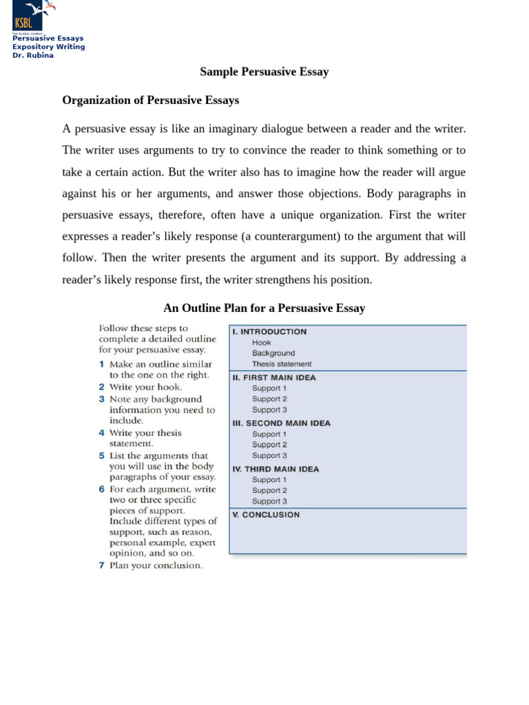 2 Sample Persuasive Essay | PDF | Essays | Parental Leave