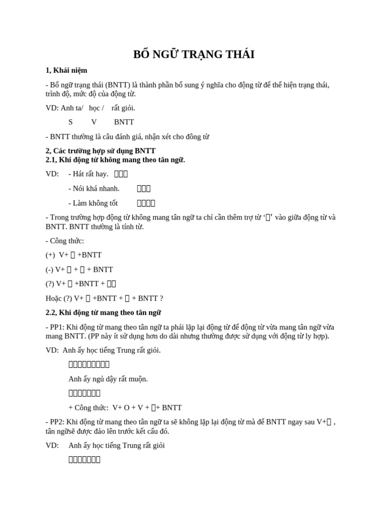 BỔ NGỮ TRẠNG THÁI | PDF