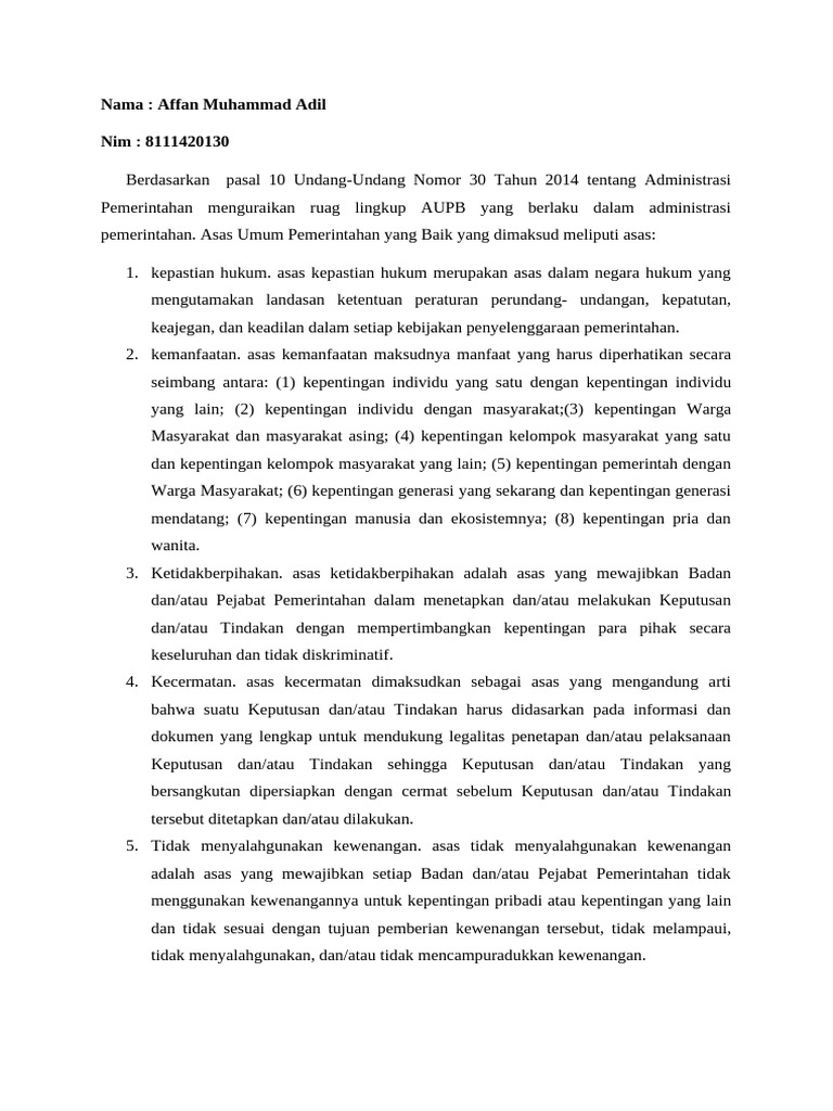 Sejarah dan Asas AUPB dalam Pemerintahan | PDF | Politik | Ilmu Sosial