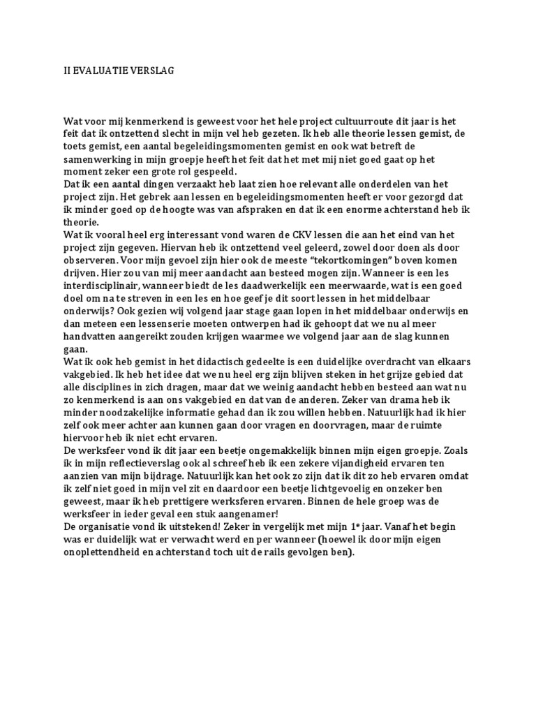 Ii Evaluatie Verslag | PDF