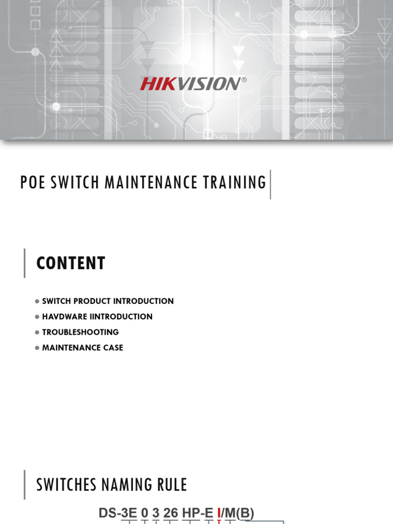 Maintenance Training of PoE Switch | PDF | Power Supply | Microcontroller