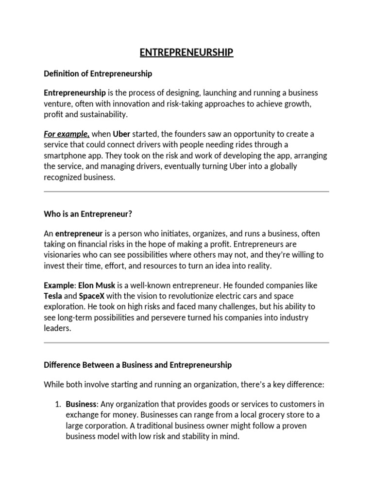 Intro To Entrepreneurship | PDF | Entrepreneurship | Business