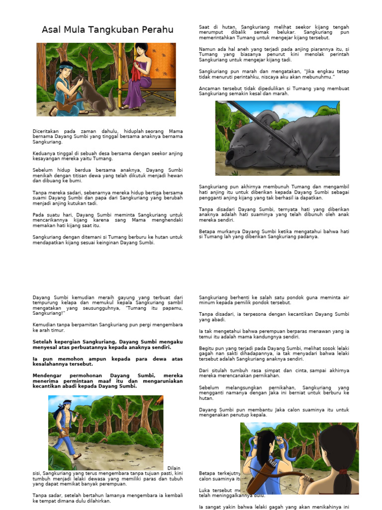 Sangkuriang Dan Asal Mula Tangkuban Perahu | PDF