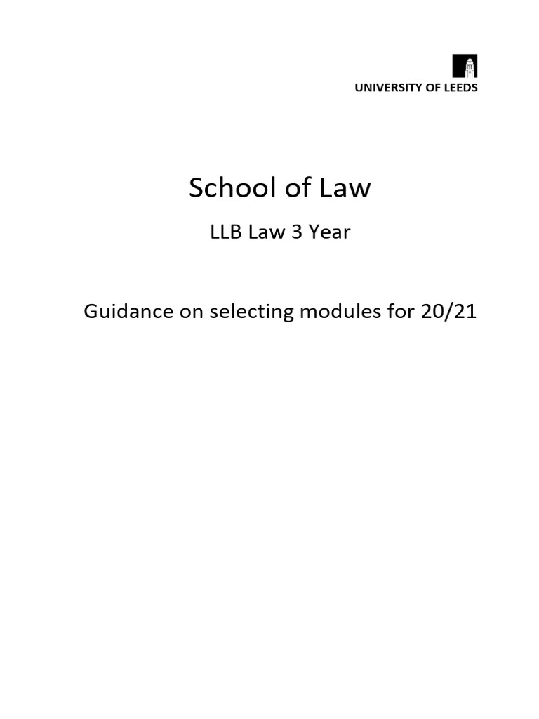 LLB Law Module Selection Guide 2020/21 | PDF | Crimes | Crime & Violence