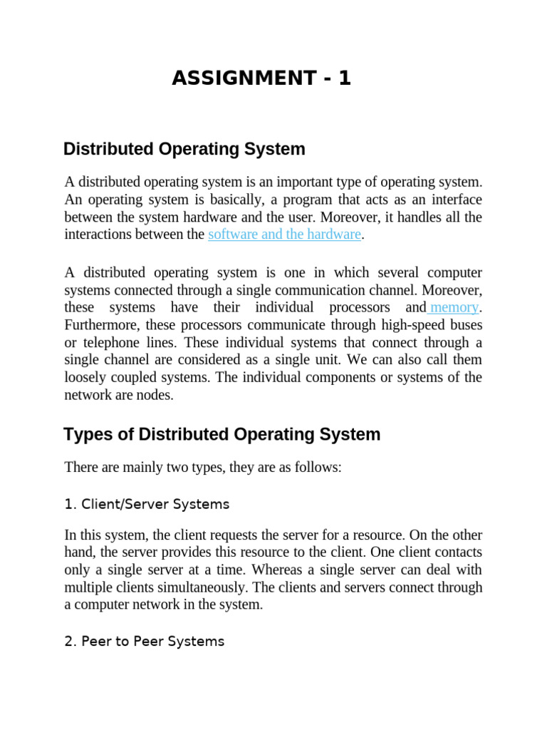 ASSIGNMENT 1. | PDF | Computer Data Storage | Operating System