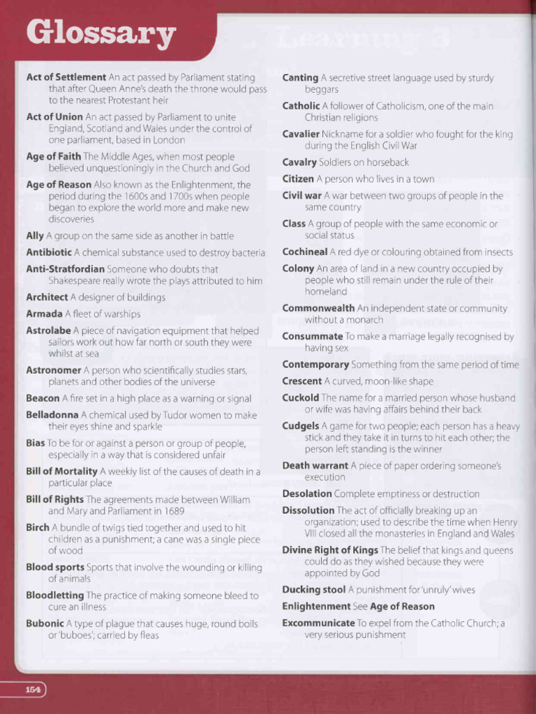 Historical Terms Glossary | PDF | English Civil War | Oliver Cromwell