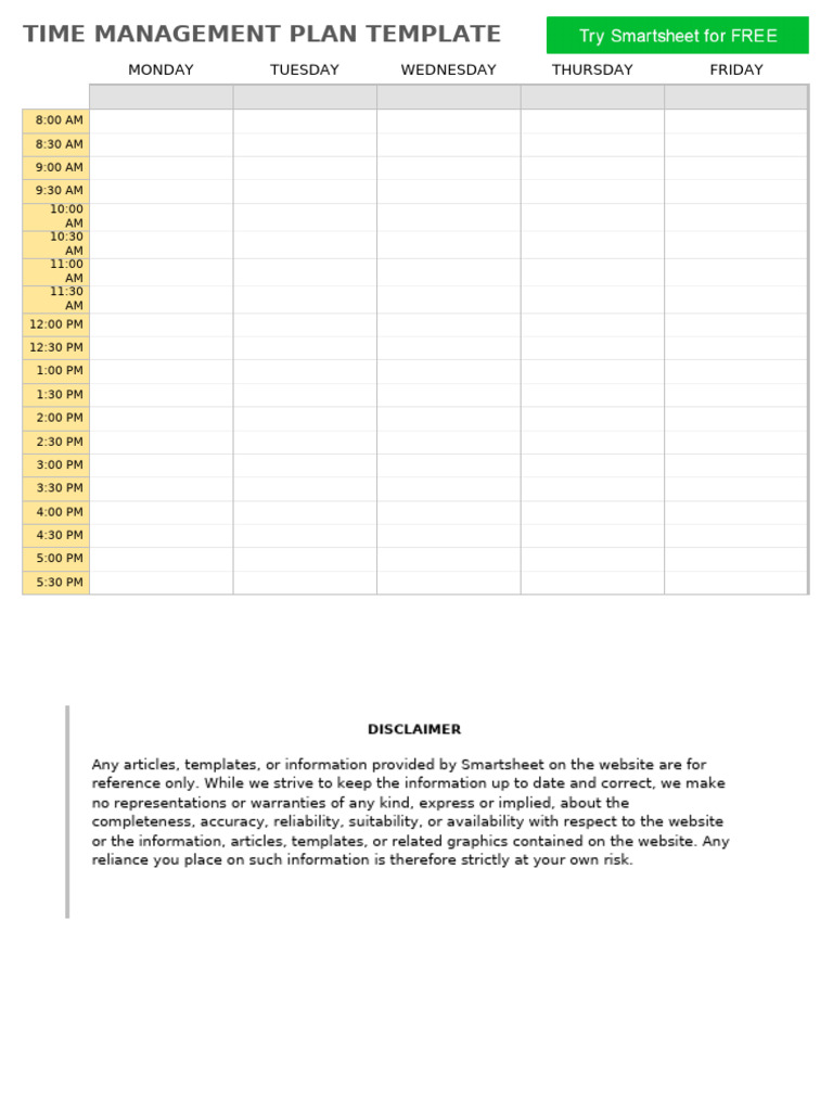 IC Time Management Plan 8899 - WORD | PDF | Cooking, Food & Wine ...