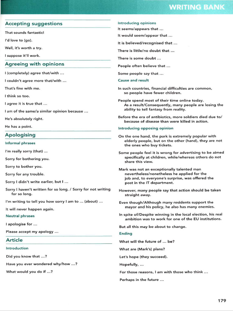Focus 4 writing bank ćwiczenia | PDF