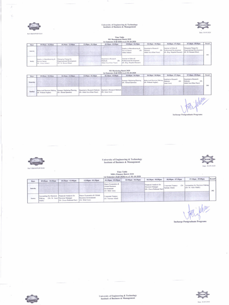 Time-Table-Batch-2020-updated | PDF