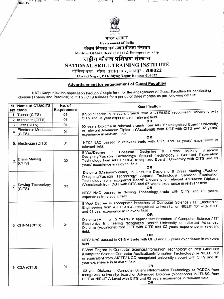 Advertisement of Engagement of Guest Faculties 2024-25-1 | PDF | Vocational Education | Diploma