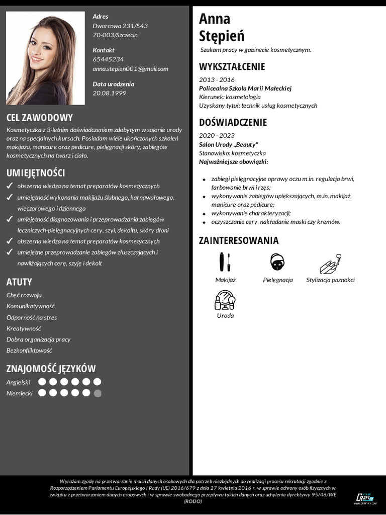 Anna Stępień CV | PDF