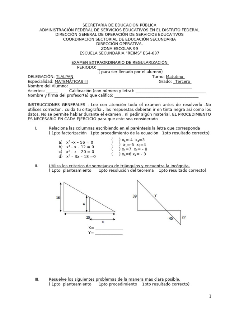 E.E.R MATE III | PDF | Geometría Elemental | Matemática Elemental