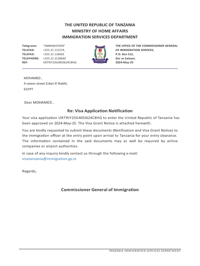 Visa Grant Notice - 24JP-L05R-AV16 | PDF | Travel Visa | Human Migration