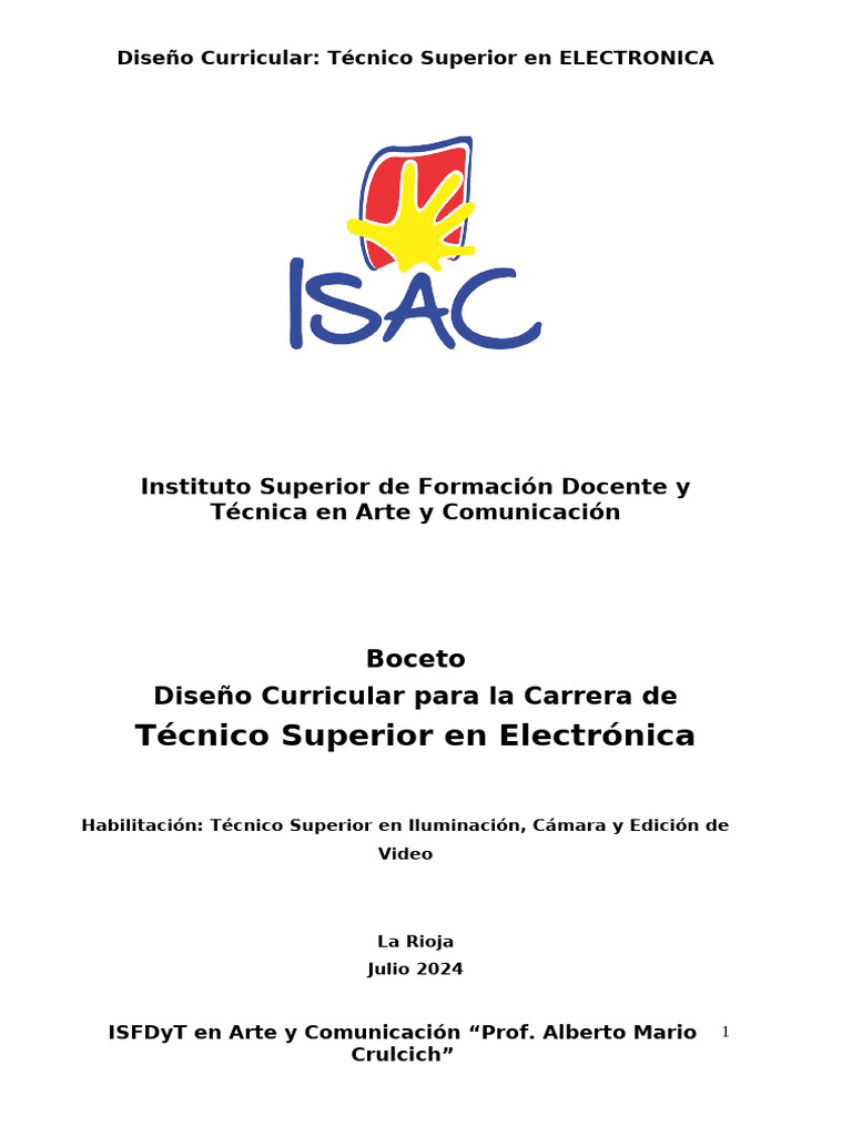 Boceto Tecnicatura en Electronica | PDF | Electrónica | Laboratorios