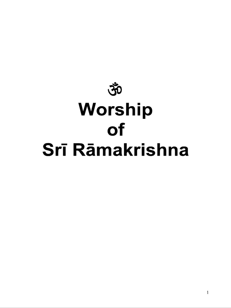 Sri Ramakrishna Paramahamsa Worship | PDF