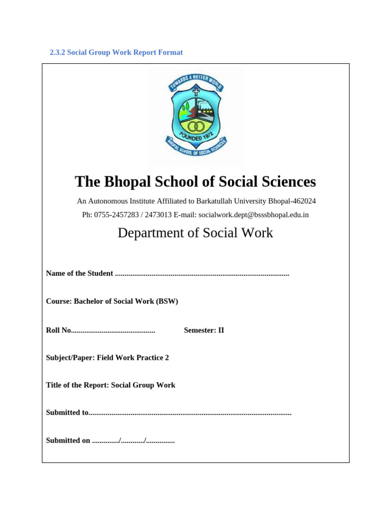 2 - 3 - 2 Social Group Work Report Format | PDF | Social Psychology | Psychology