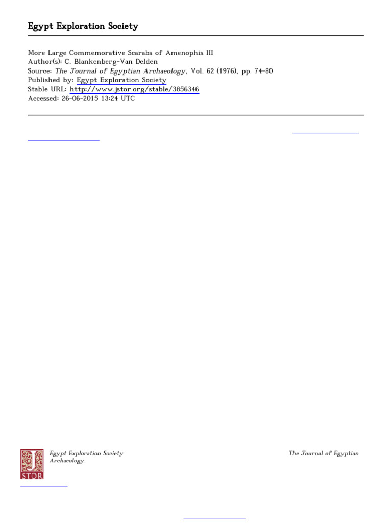 Egypt Exploration Society The Journal of Egyptian Archaeology | PDF ...