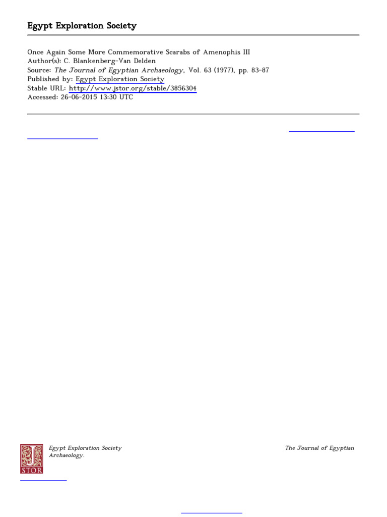 Egypt Exploration Society The Journal of Egyptian Archaeology | PDF ...