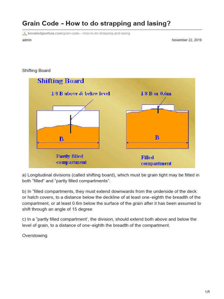 Grain Code How To Do Strapping and Lasing | PDF | Cargo | Ships
