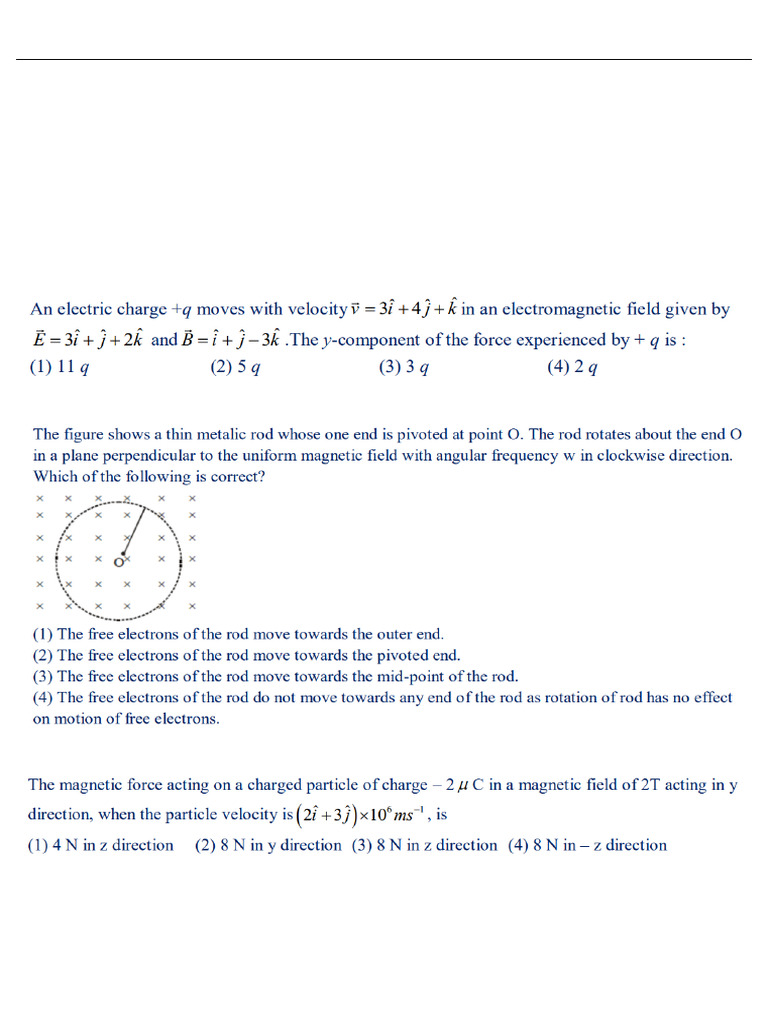 CW Moving charge and magnetism | PDF | Magnetic Field | Electron