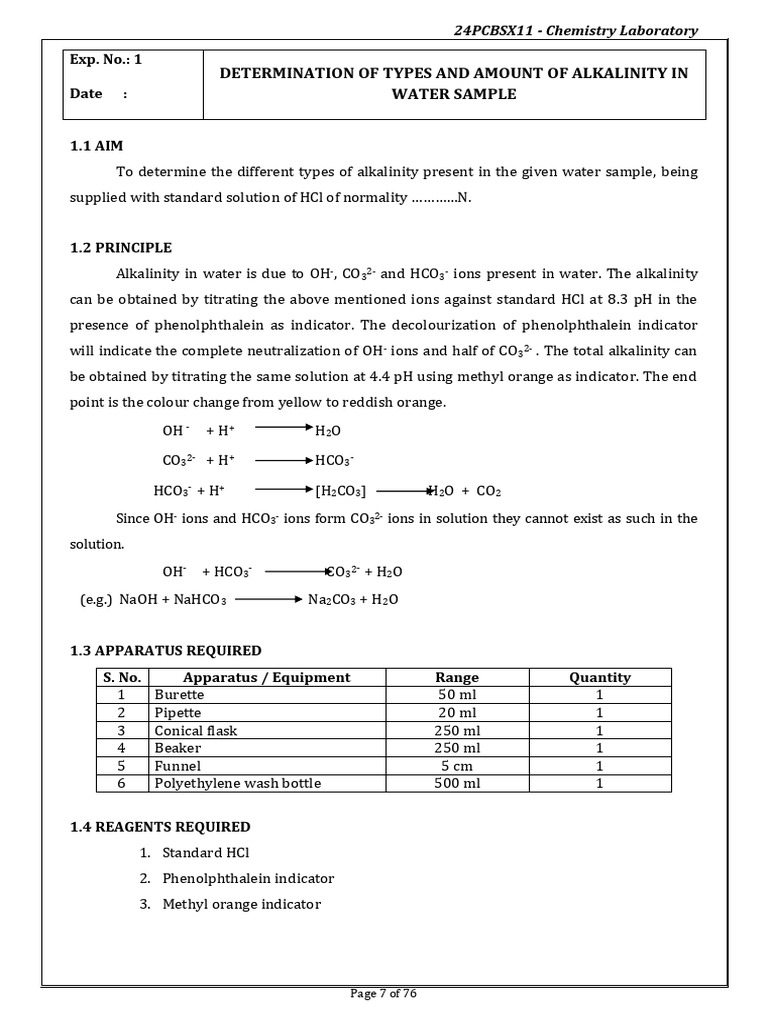 Chemistry Lab I Pdf Titration Chemistry