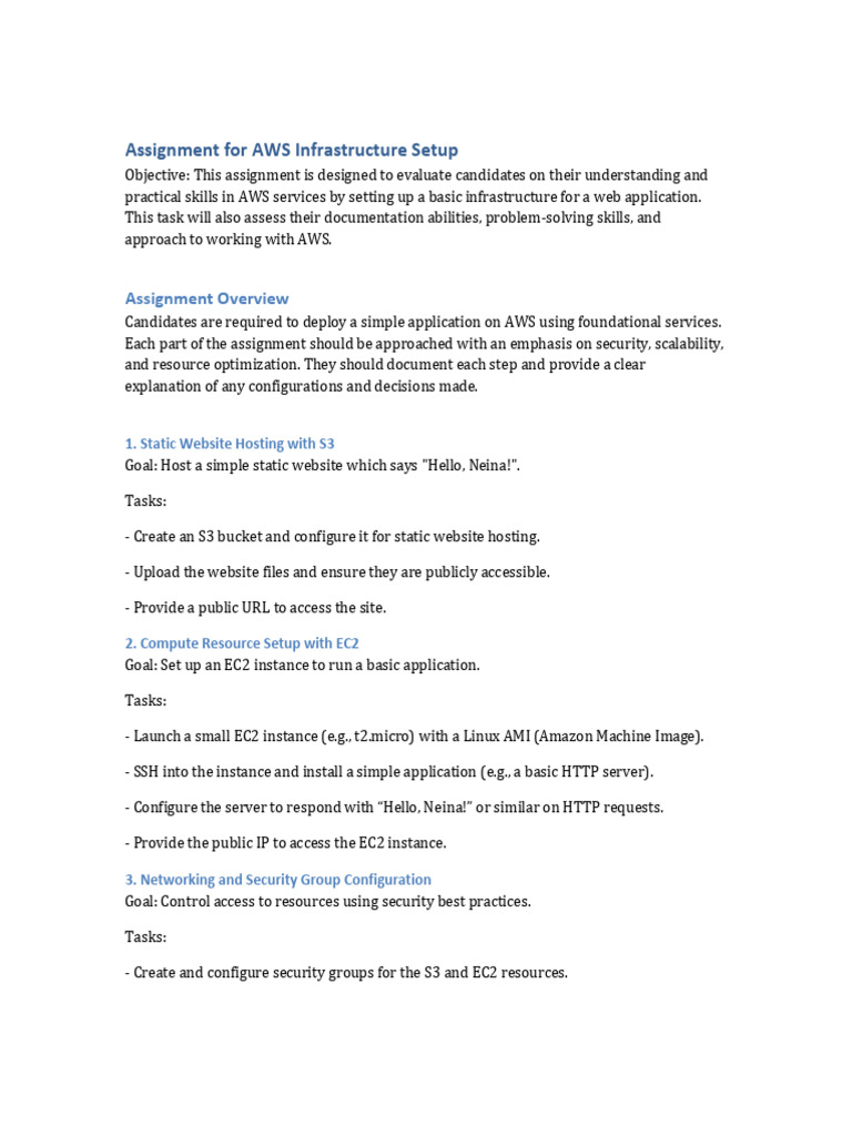 Intern AWS Assignment | PDF | Amazon Web Services | Databases
