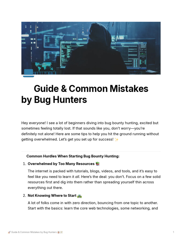 Guide Common Mistakes by Bug Hunters | PDF | World Wide Web | Internet & Web