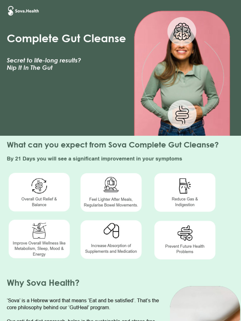 Sova Gut Cleanse - 21 Day | PDF | Bloating | Human Diseases And Disorders
