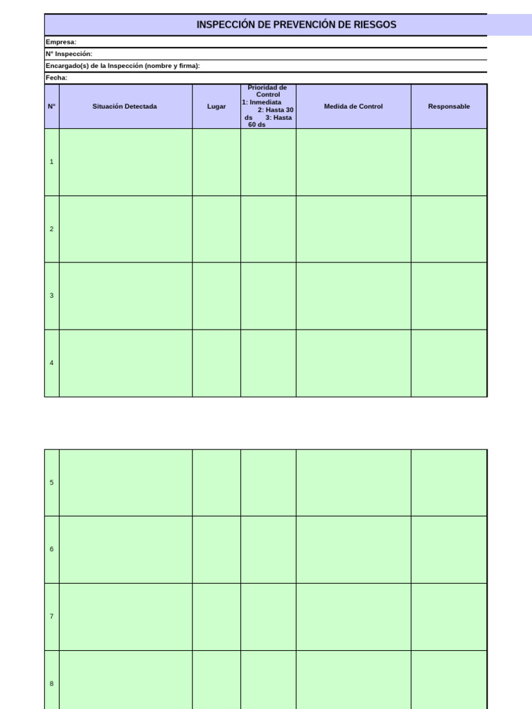 Informe de Inspecciones de Prevencion de Riesgos | PDF