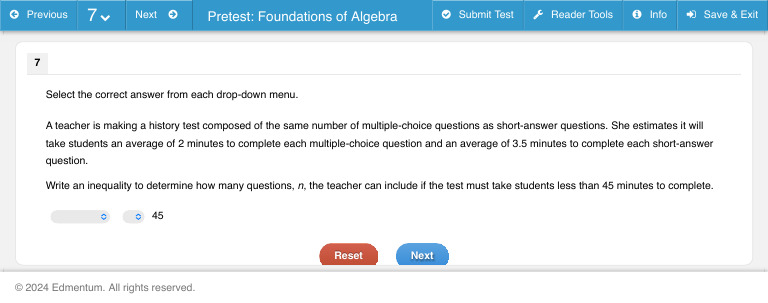 Pretest Foundations of Algebra | PDF