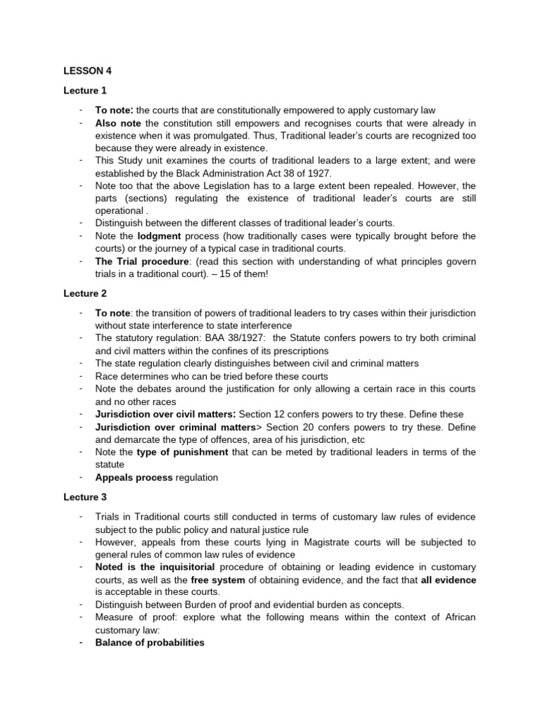 LESSONS 4,5,6 IND2601 | PDF | Evidence (Law) | Burden Of Proof (Law)