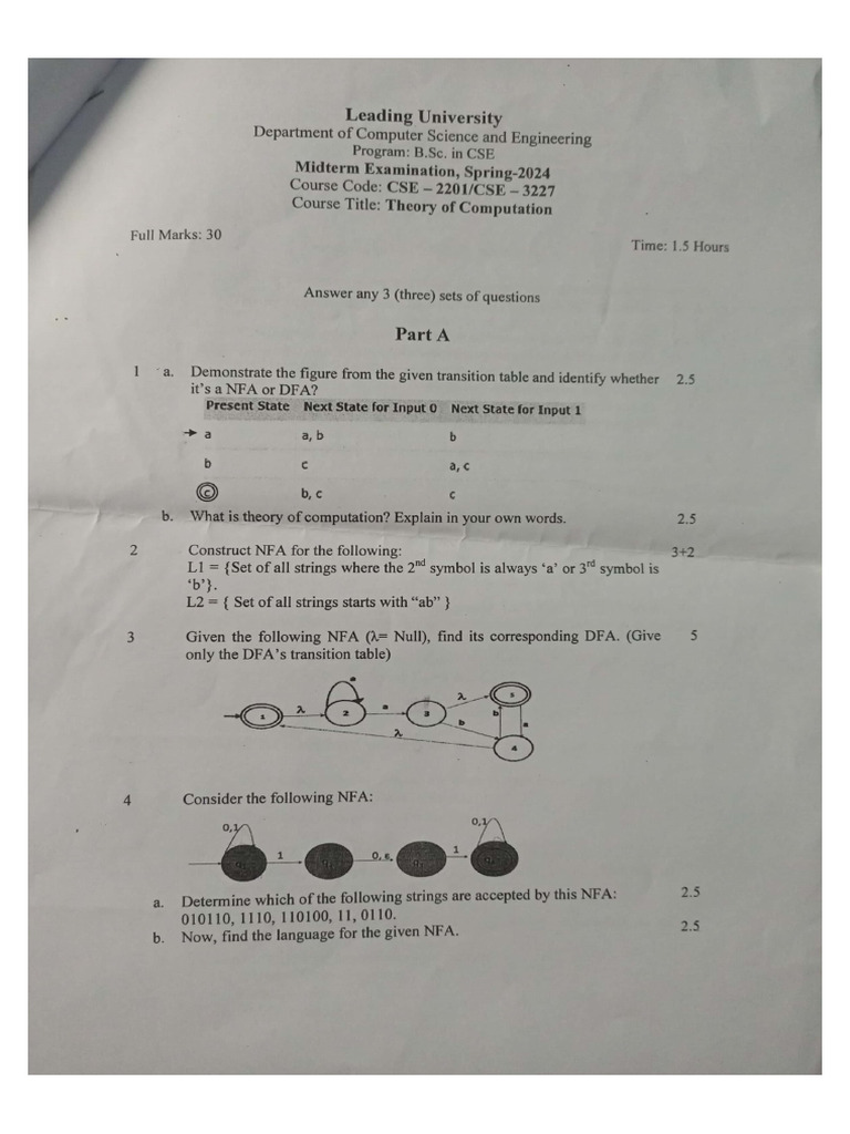 Theory of Computation, Spring-2024 | PDF