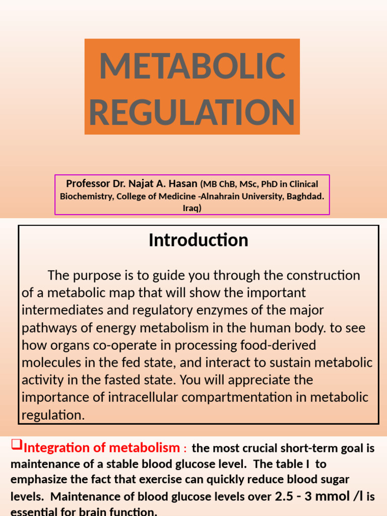 Metabolic Regulation Overview and Pathways | PDF | Glycolysis | Metabolism
