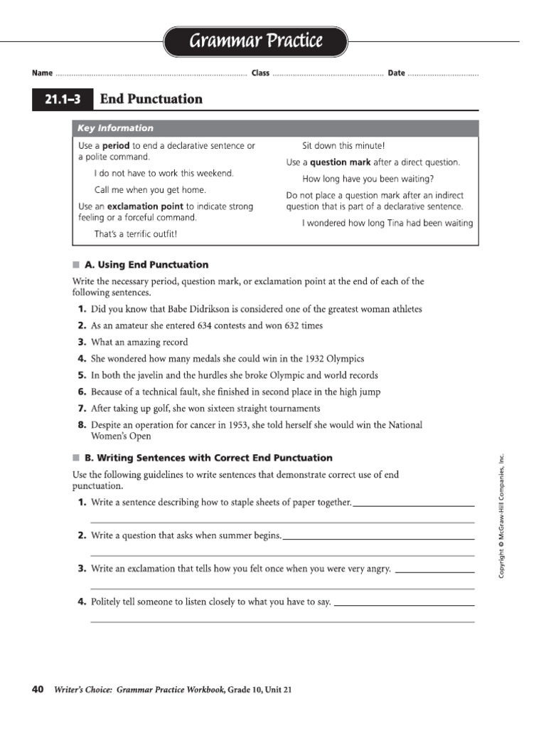 End Punctuation, Colons, Semicolons | PDF