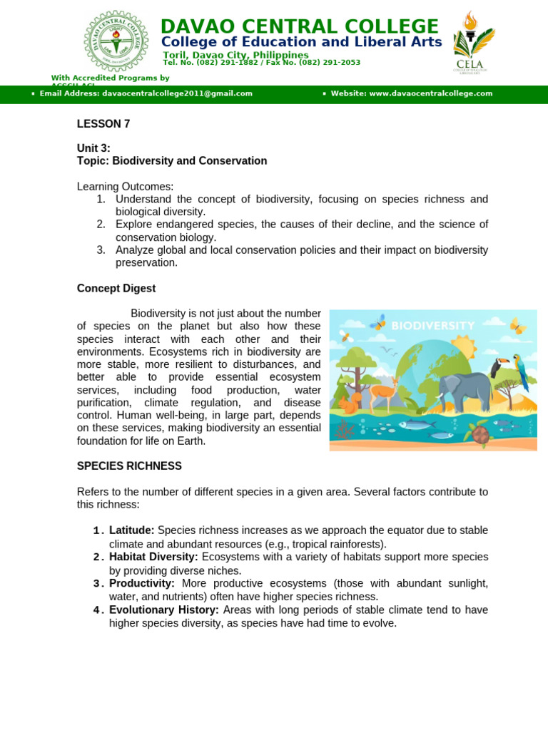 Ege Pee Learning Material Lesson 7 1 | PDF | Biodiversity | Ecosystem