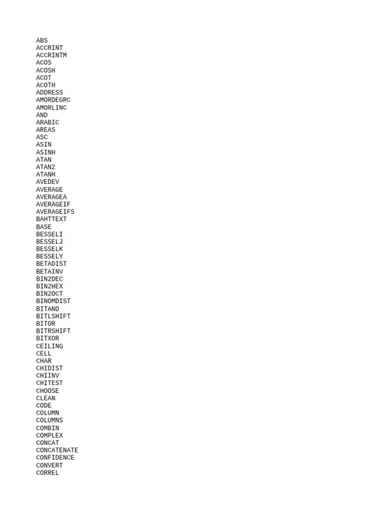 Functionlist | PDF | Special Functions | Trigonometry