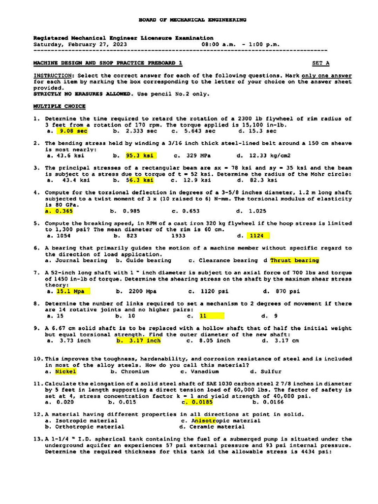 2023 Board Exam MDSP | PDF