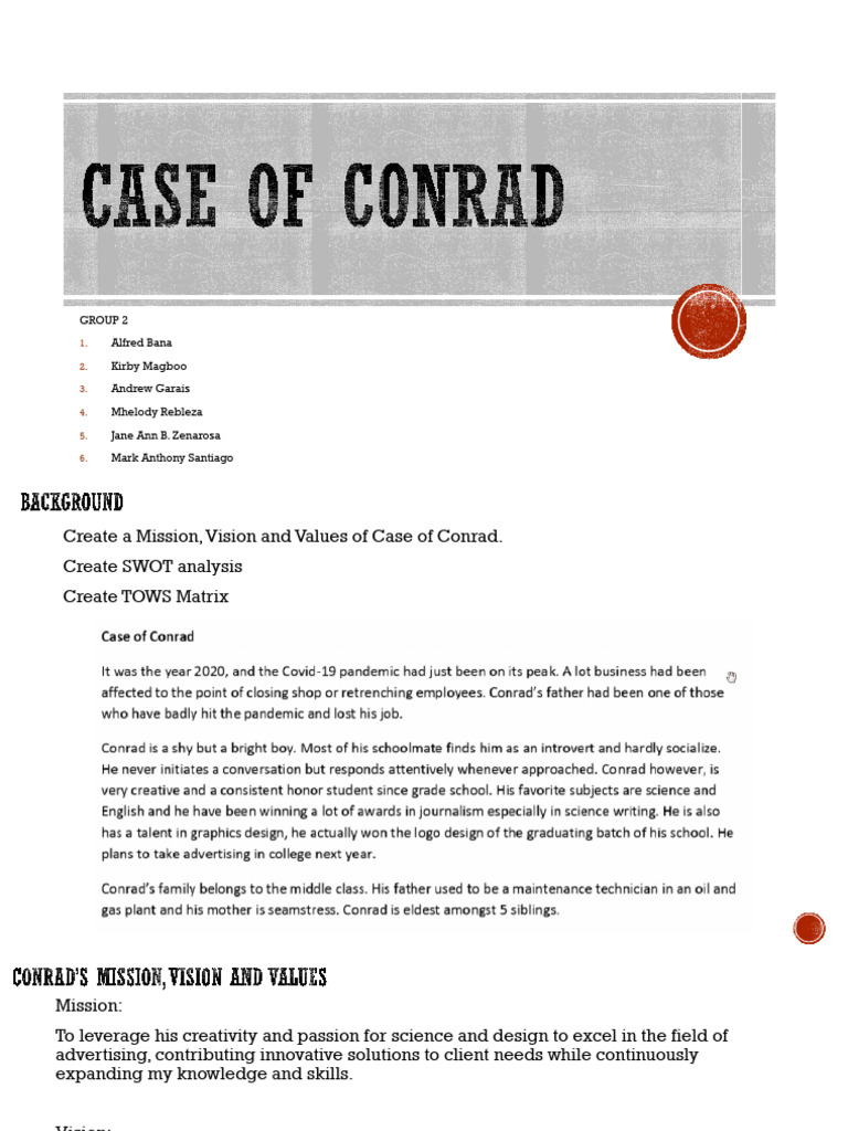 Case Of Conrad Swot Analysis Group 2 V2 PDF Creativity Advertising