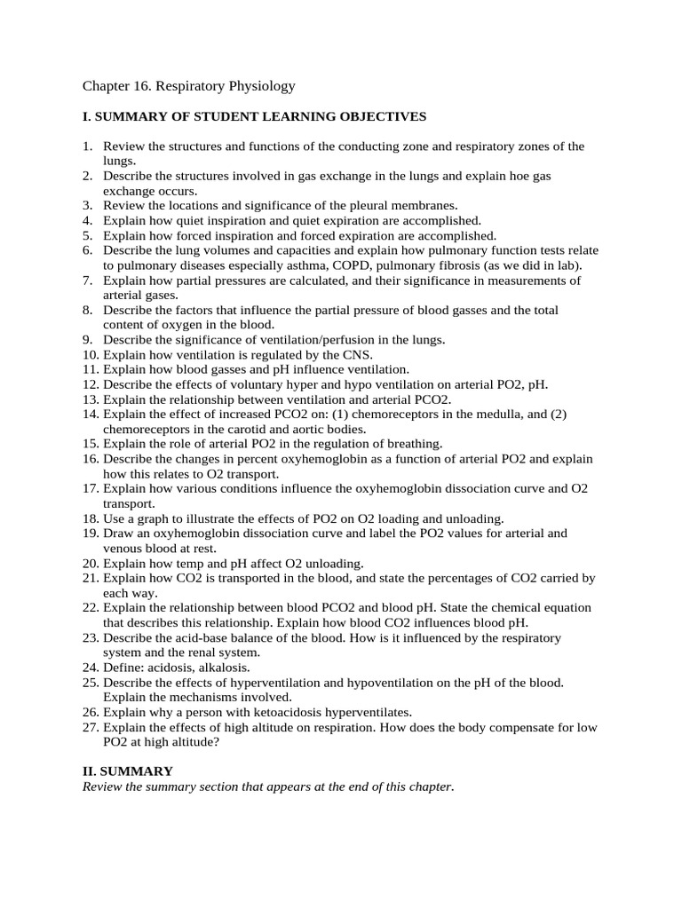 Chapter 16 Study Guide Lab 3.7 or 4.0 | PDF | Breathing | Respiratory ...